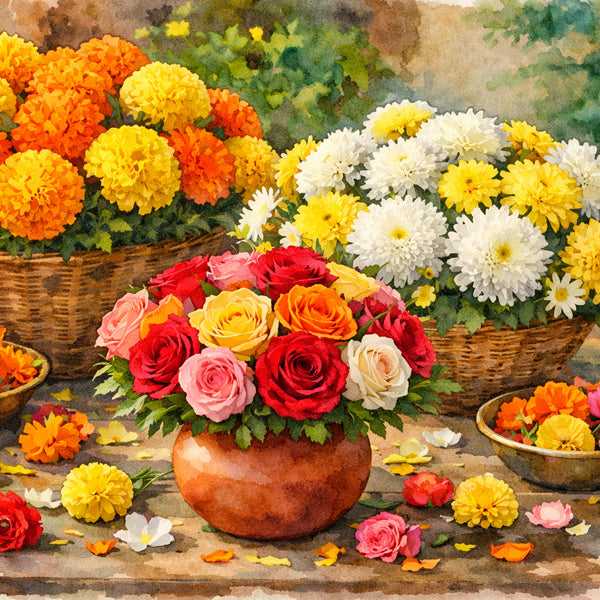 Celebrate life's moments with the beauty and grace of Indian flowers